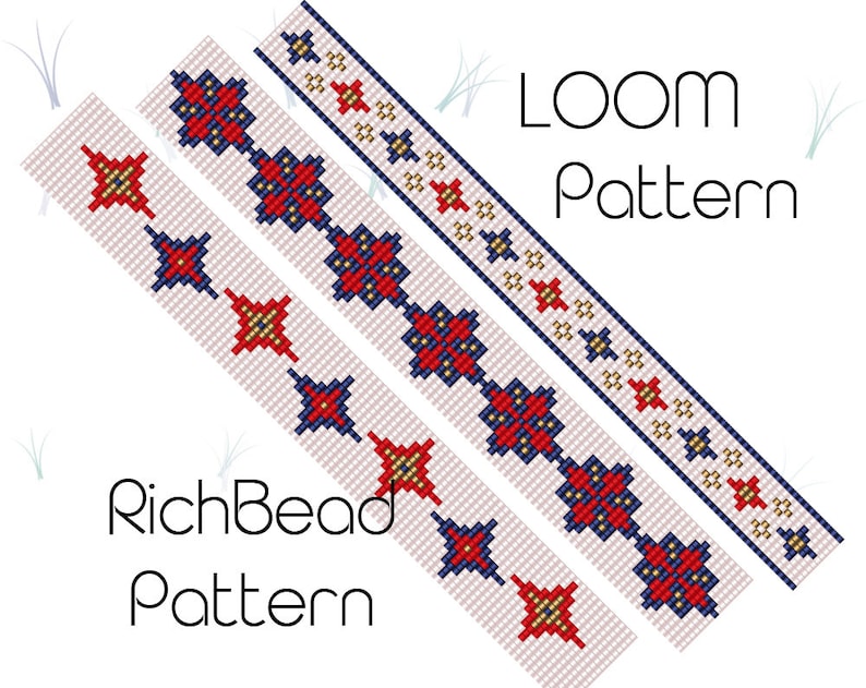 Christmas Star Bead Loom Patterns Bracelet Seed Bead Bracelet - Etsy