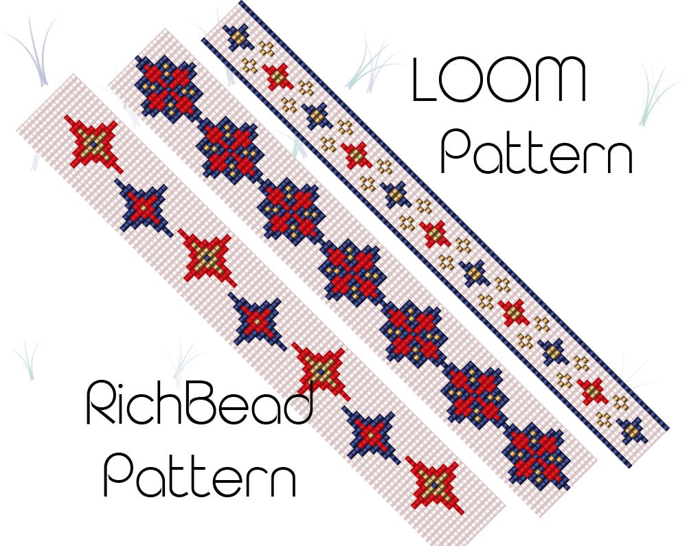 Christmas Star Bead Loom Patterns Bracelet Seed Bead Bracelet - Etsy