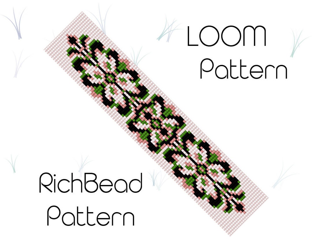 Flower Bead Loom Bracelet Patterns Floral Seed Bead Loom Patterns ...
