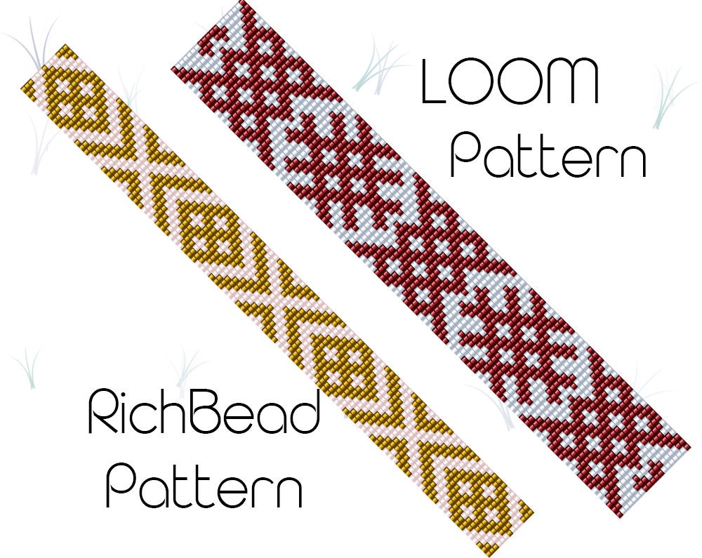 Bead Loom Bracelet Patterns Beading Pattern Square Stitch Loom Beaded ...