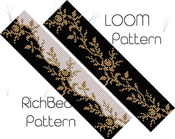 Flower Beading Loom Pattern Floral Seed Bead Bracelet Pattern - Etsy