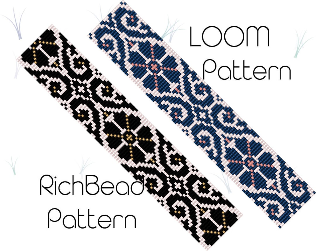 Bead Loom Patterns Loom Bracelet Pattern Floral Beadweaving Bracelet ...