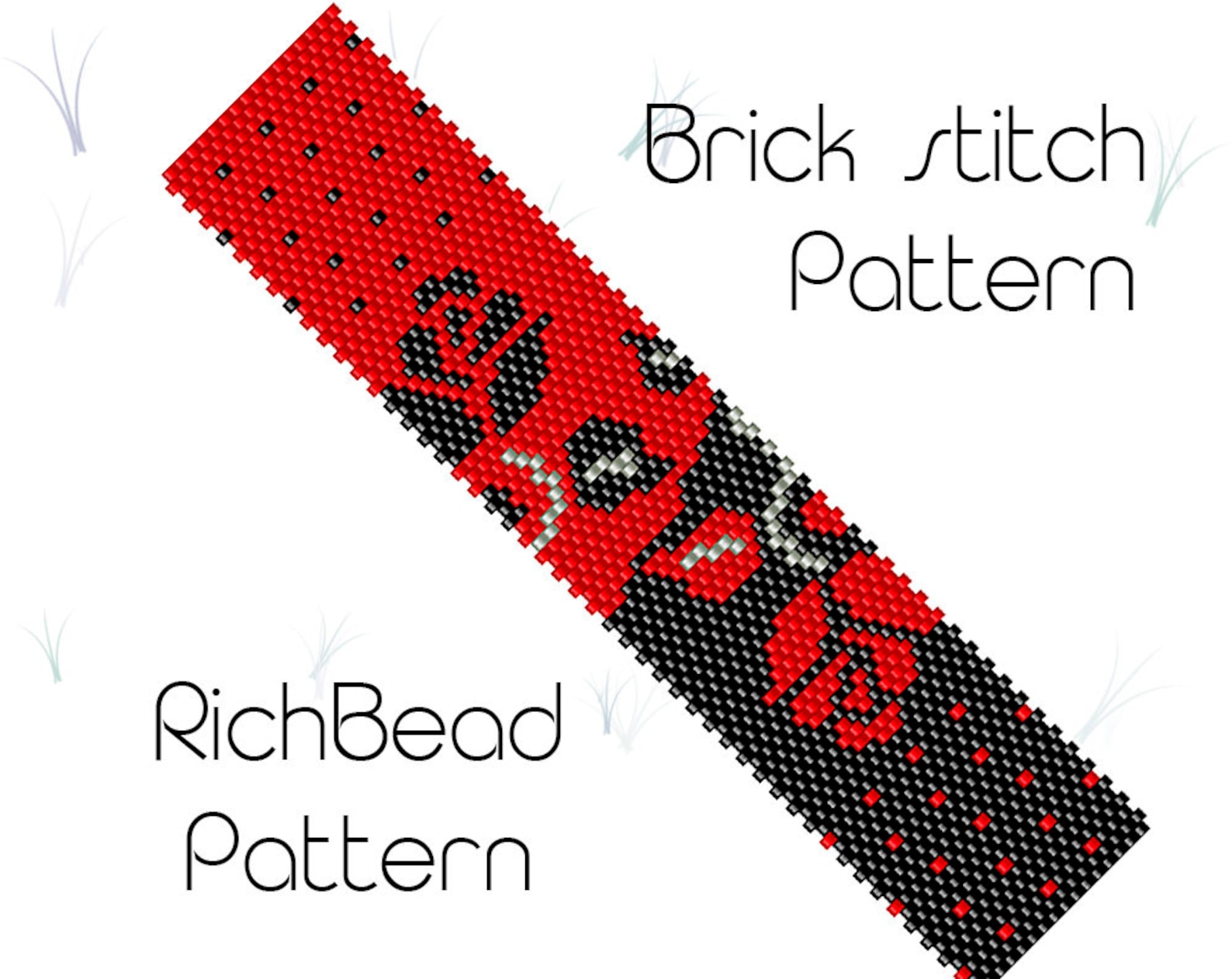 Brick Stitch Pattern, Miyuki Delica Pattern, Seed Bead Pattern, Floral ...