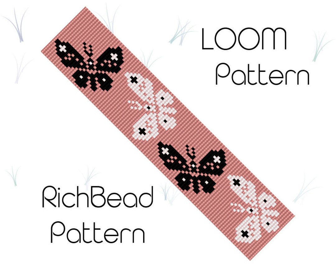 Butterfly Beaded Loom Pattern Bracelet Simple Beadweaving Pattern Loom ...