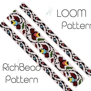 Flower Narrow Beading Loom Patterns Bracelet Bead Loom Patterns ...
