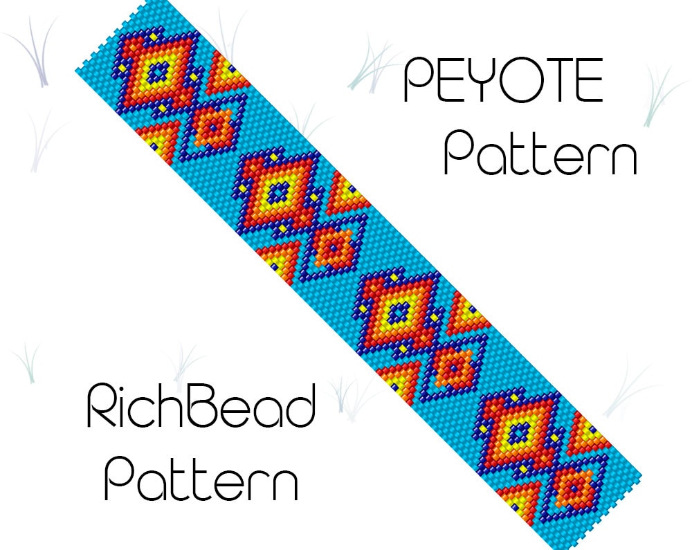 Native American Inspired Peyoted Beaded Bracelet Pattern - Etsy