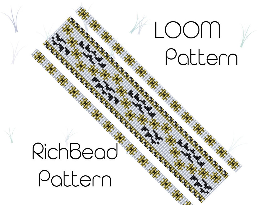 Flower Beaded Loom Patterns Loom Bead Pattern Floral Bead Loom Weaving ...