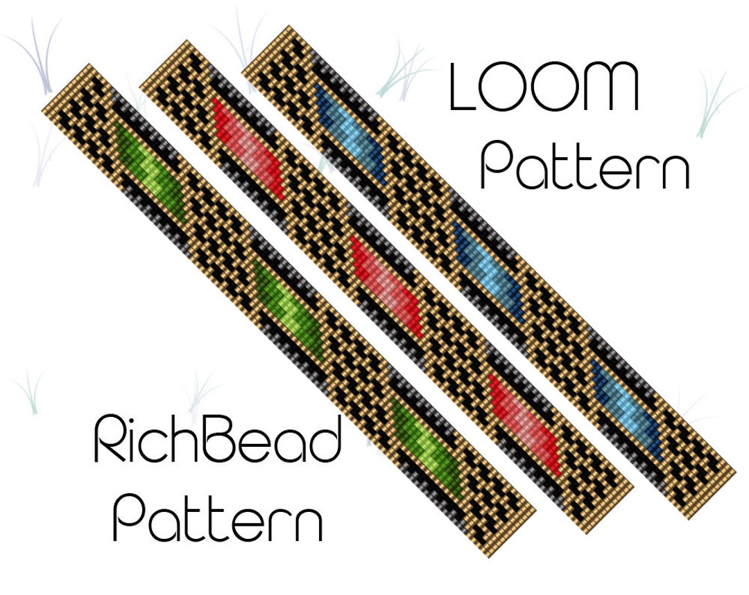 Thin Bead Loom Patterns Seed Bead Bracelet Patterns Narrow Bracelet ...