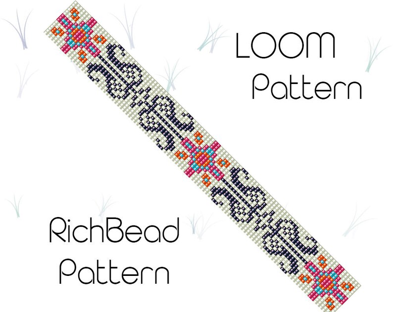 Seed Bead Loom Bracelet Pattern Beadweaving Patterns Beginner Beadwork ...