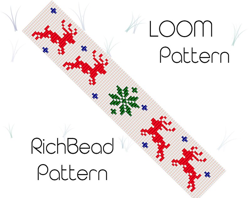 Set of 5 Christmas Bead Bracelet Patterns Beading Patterns Pdf Bead ...