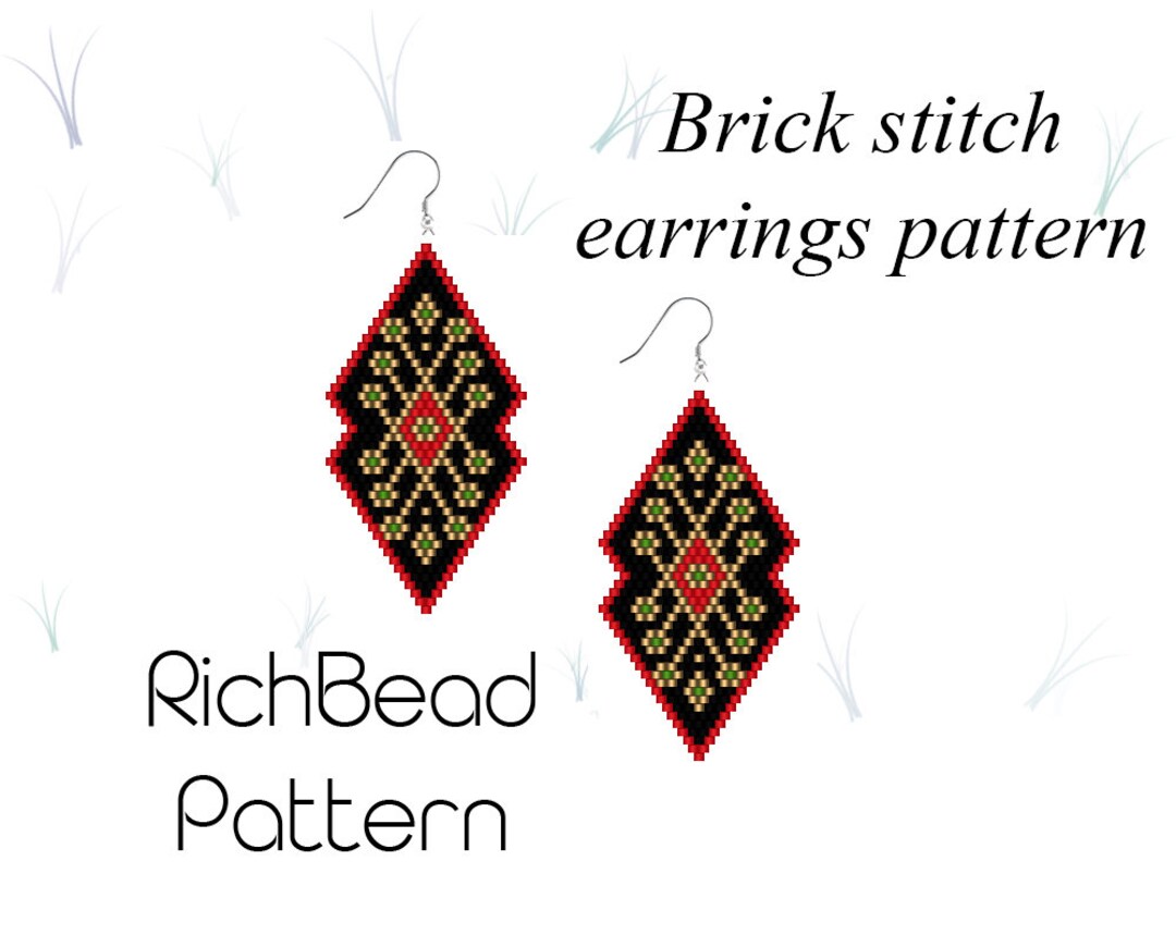 Brick Stitch Earrings Pattern Miyuki Delica Beaded Rhombus Earrings ...