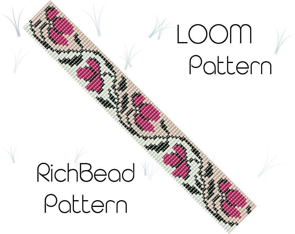 Loom Bead Pattern Flower Beaded Loom Patterns Floral Bead - Etsy