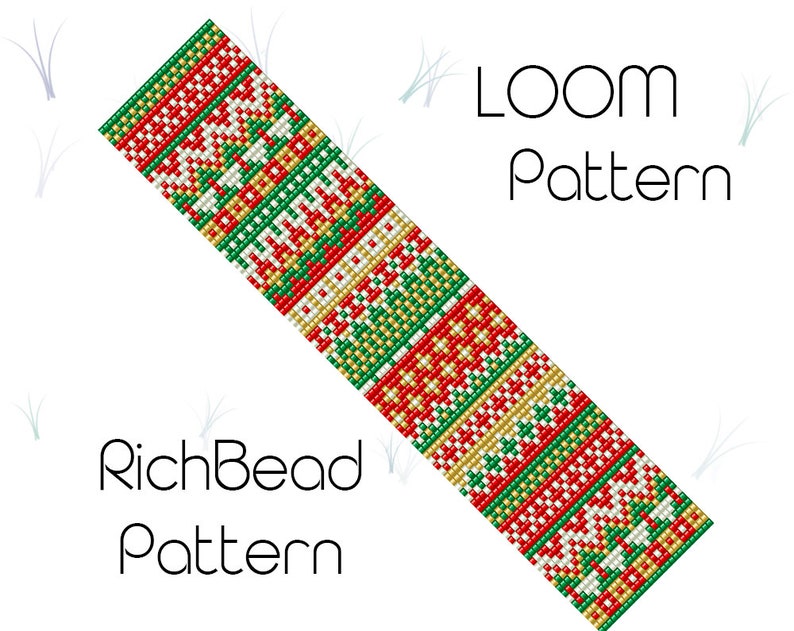 Set of 5 Christmas Bead Bracelet Patterns Beading Patterns Pdf | Etsy