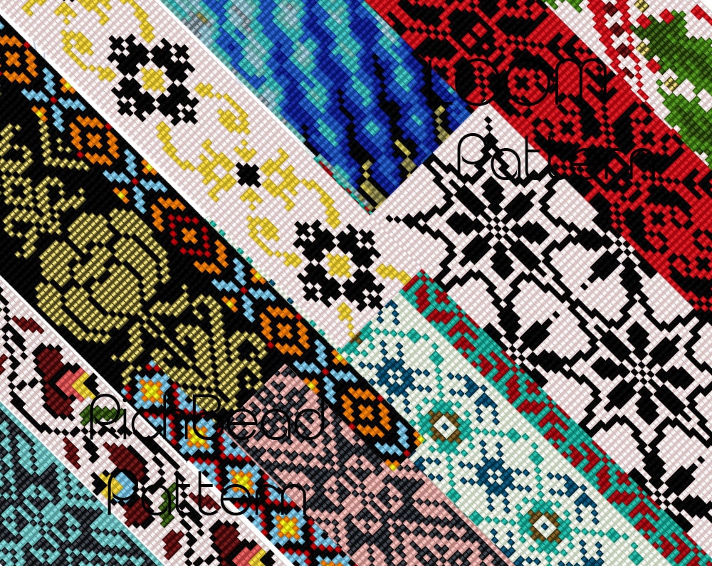 Flower Narrow Beading Loom Patterns Bracelet Bead Loom Patterns ...