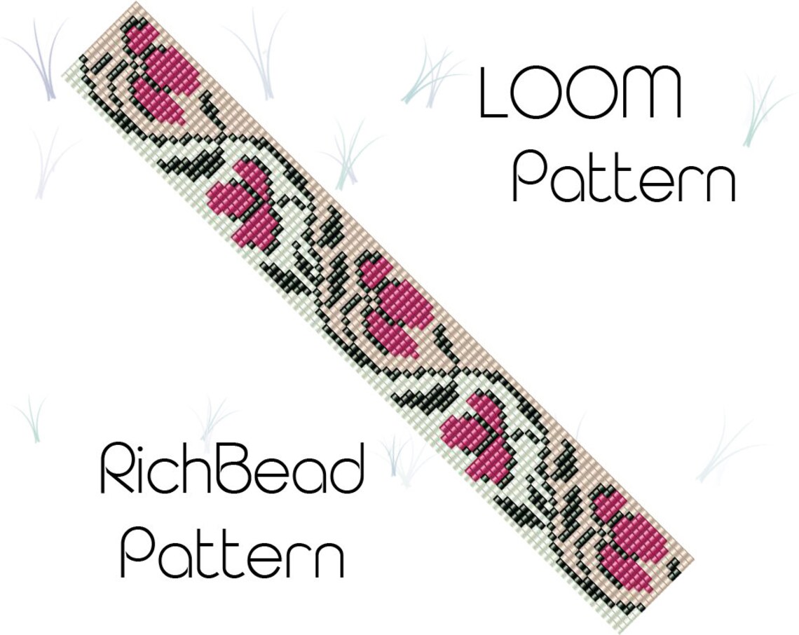 Loom Bead Pattern Flower Beaded Loom Patterns Floral Bead - Etsy