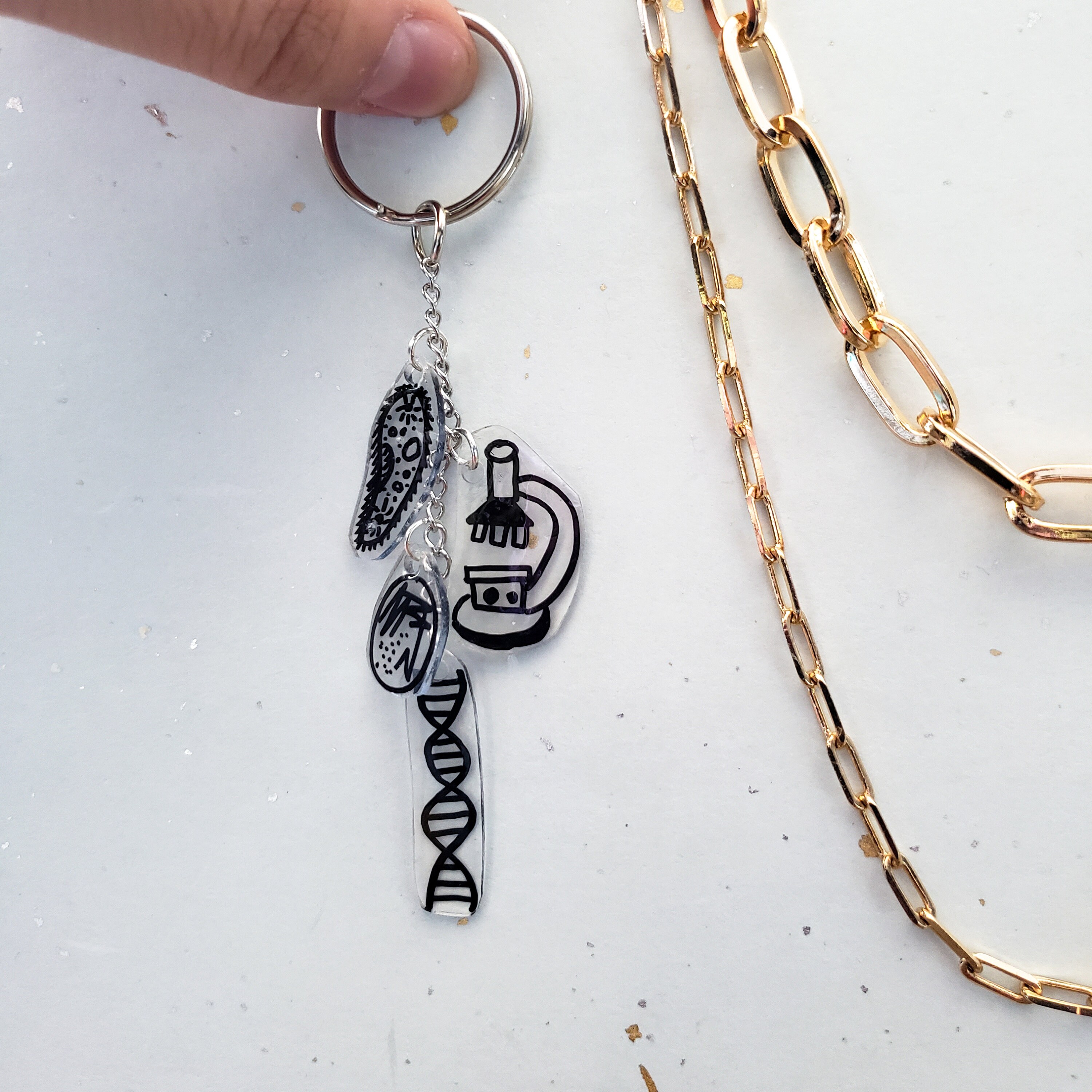 Biology Themed Charm Keychain Science Gift Biology - Etsy Australia