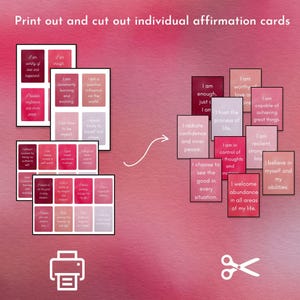 56 Pink Daily Affirmation Cards Printable – Positive Self-love Quotes ...