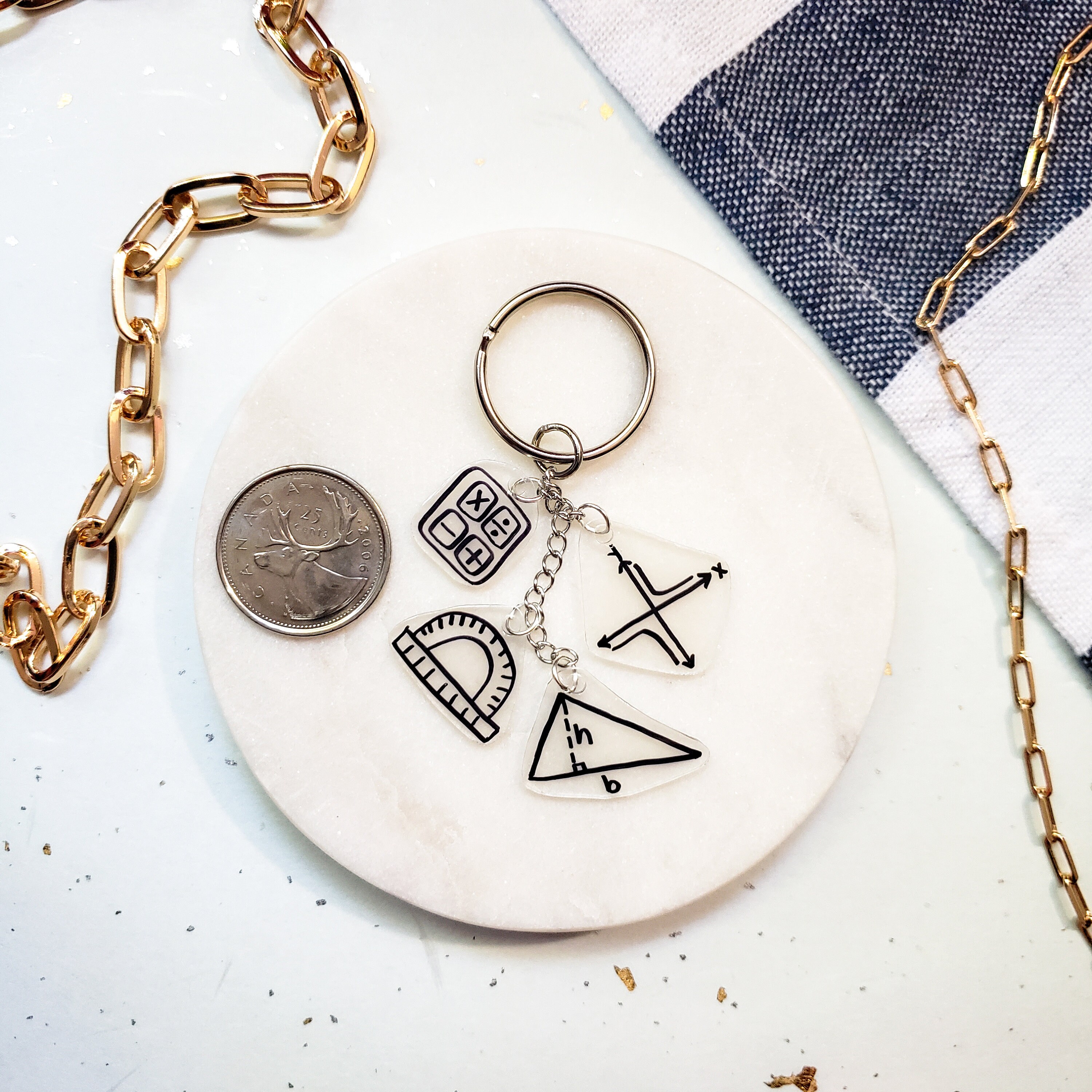 Math Themed Charm Keychain Math Keyring Mathematics Gifts - Etsy UK