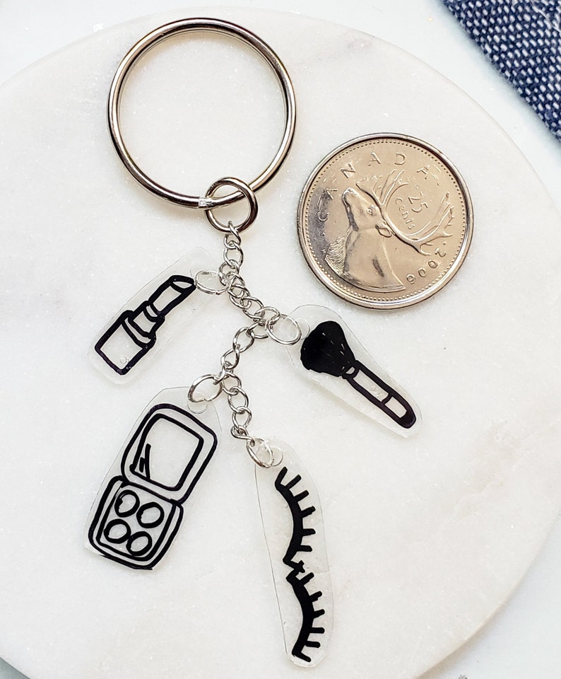 Makeup Themed Charm Keychain Keyring Makeup Art Beauty Art - Etsy