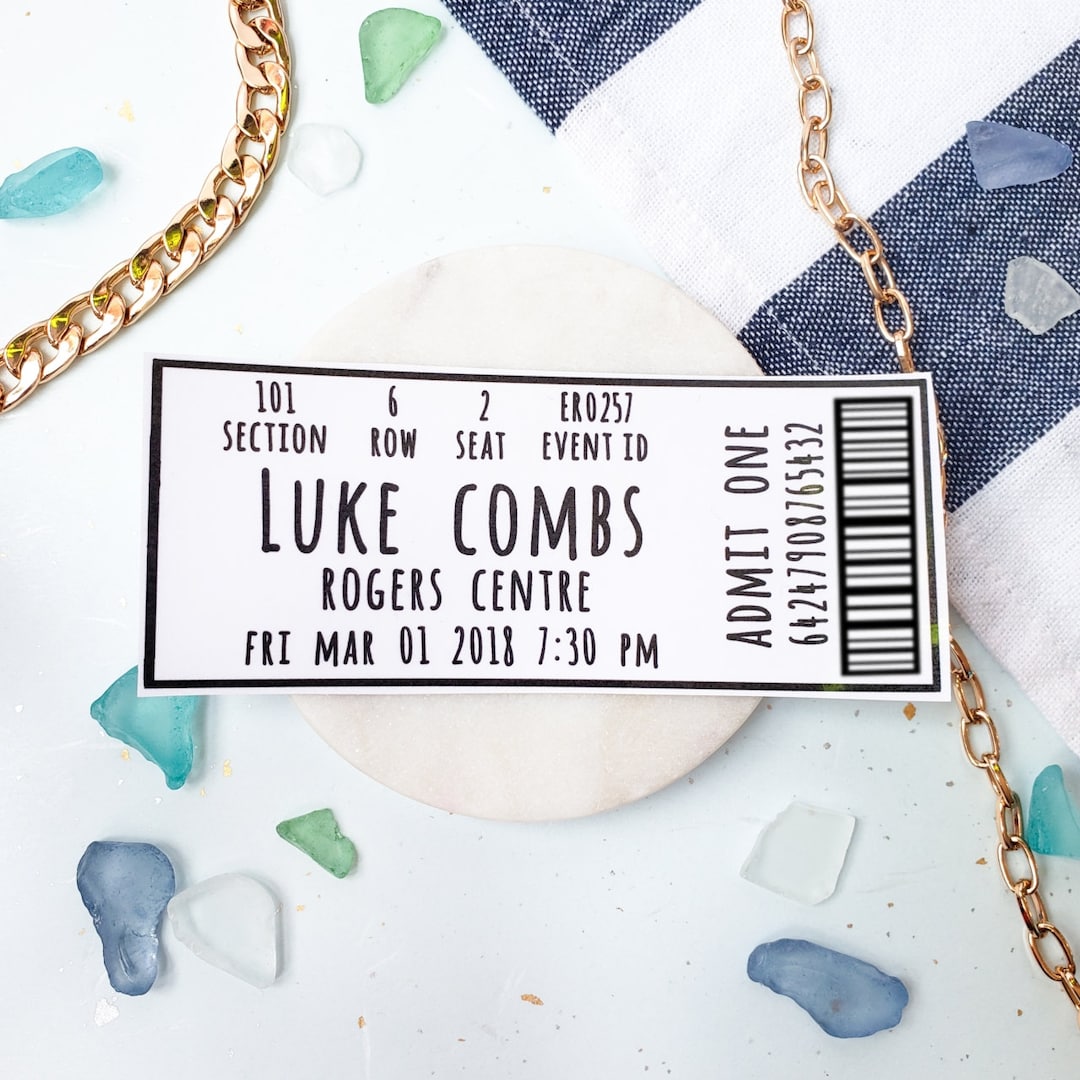 Custom Concert Ticket Sticker, Custom Concert Ticket Gift, Sticker ...