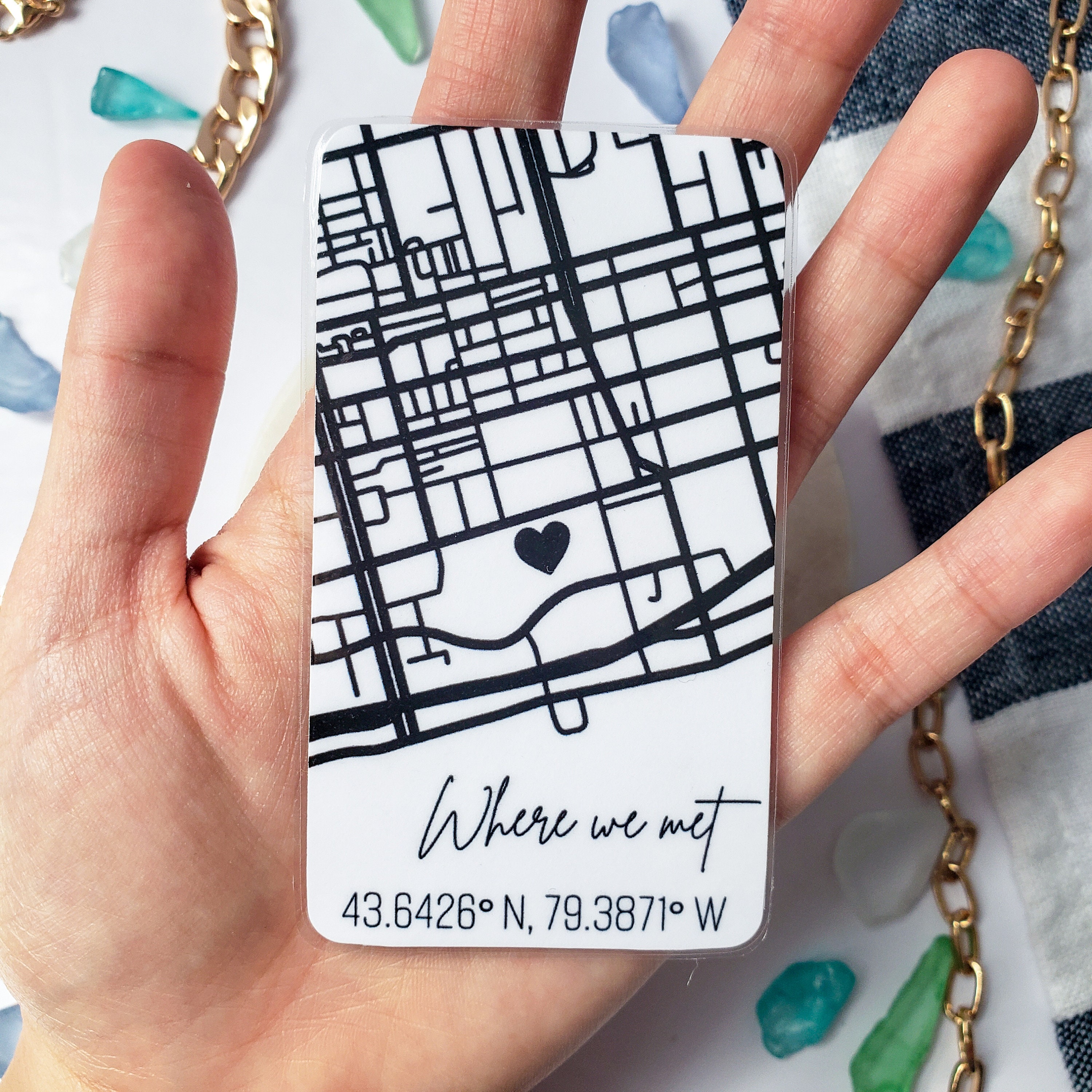 Custom Map Wallet Card Where We Met Map First Date Map - Etsy Canada