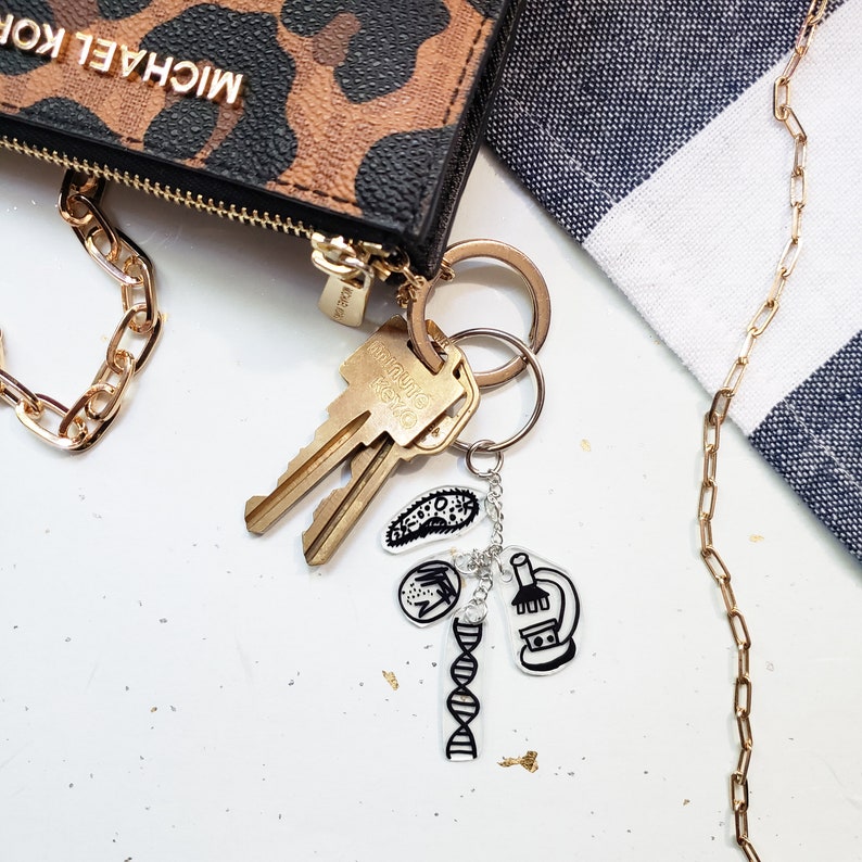 Biology Themed Charm Keychain Science Gift Biology - Etsy Australia