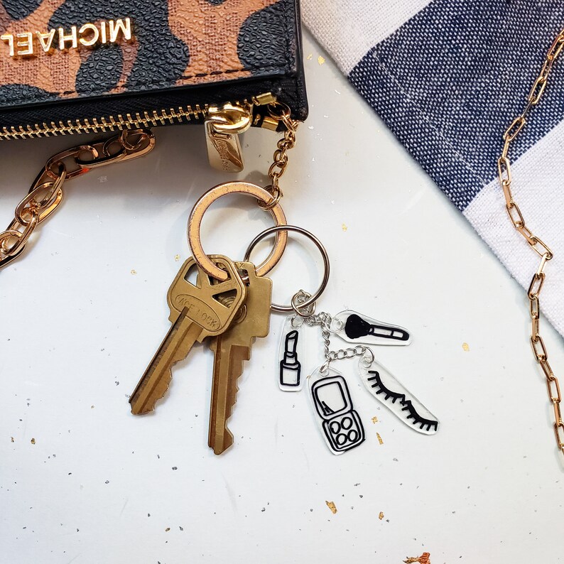 Makeup Themed Charm Keychain Keyring Makeup Art Beauty Art - Etsy