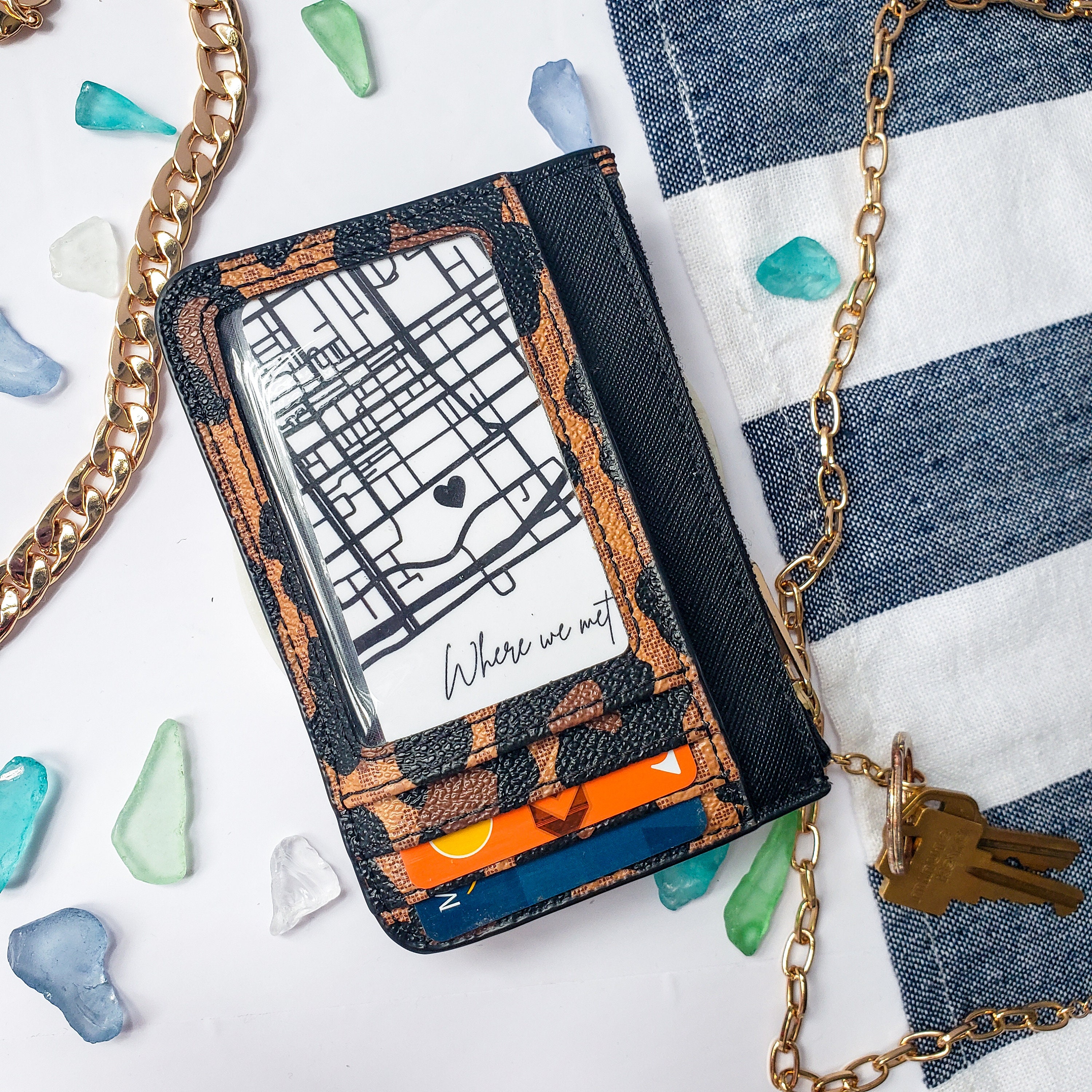 Custom Map Wallet Card Where We Met Map First Date Map - Etsy Canada