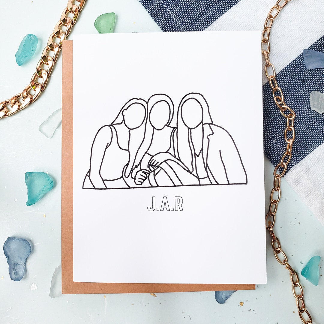 Custom Portrait Line Drawing Greeting Card Line Drawing - Etsy