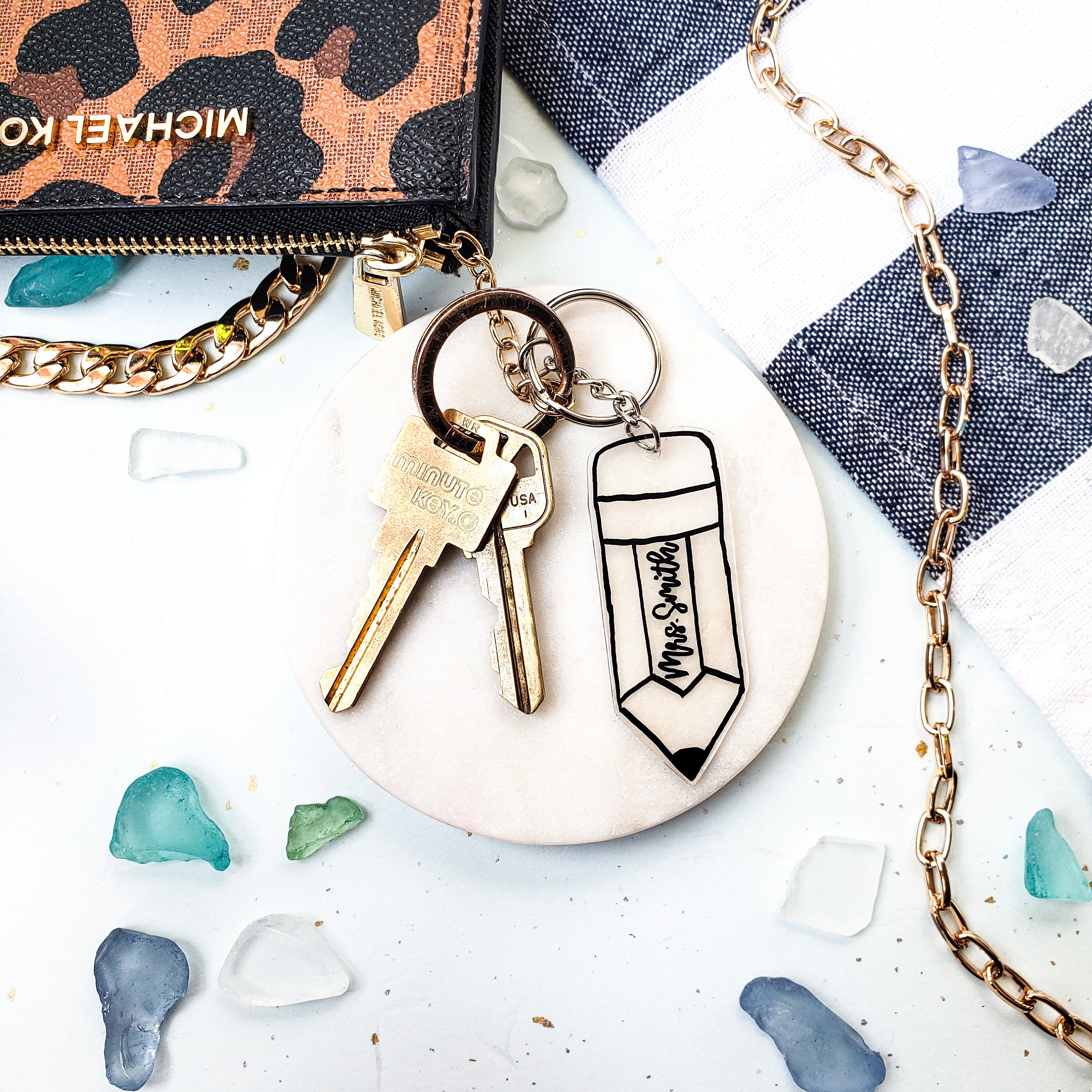 Teacher Name Keychain Pencil Keychain Teacher Appreciation | Etsy