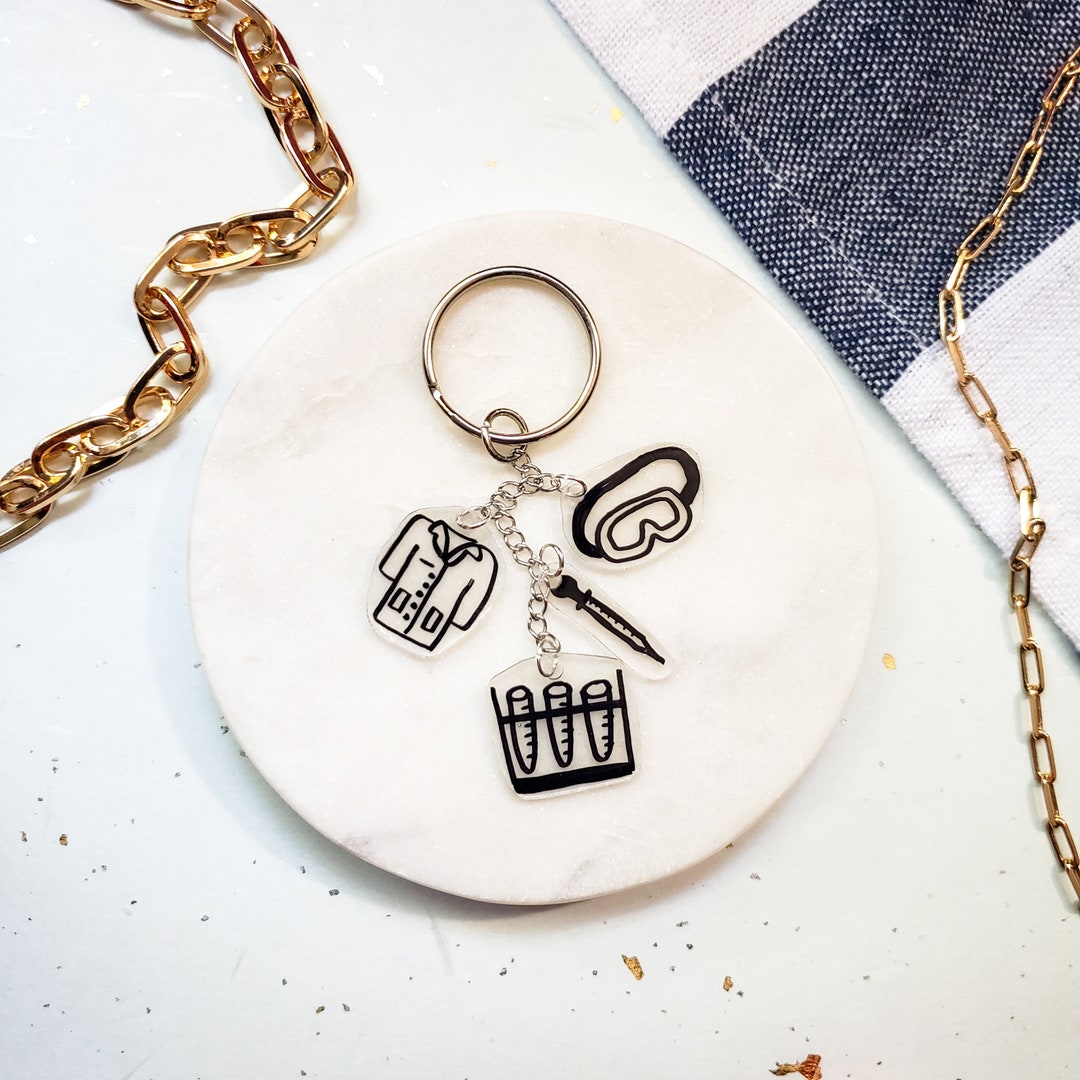 Chemistry Themed Charm Keychain Science Gift Keyring - Etsy