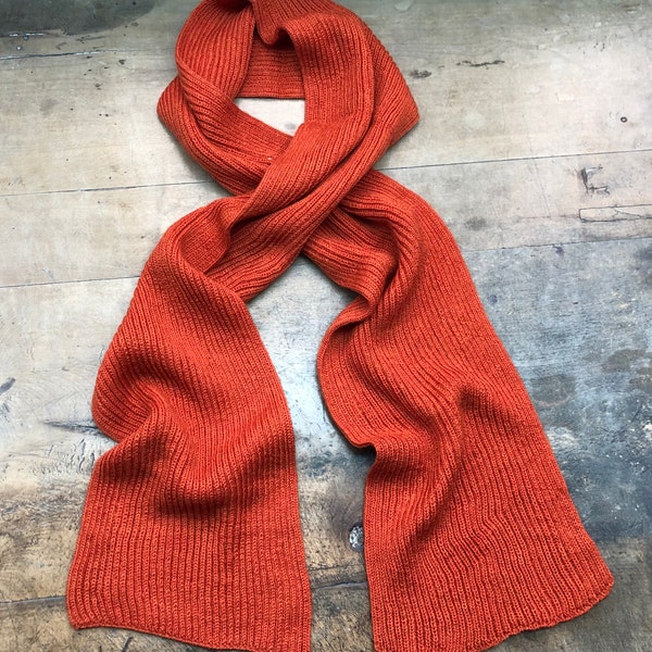 Orange Knit Scarf - Etsy
