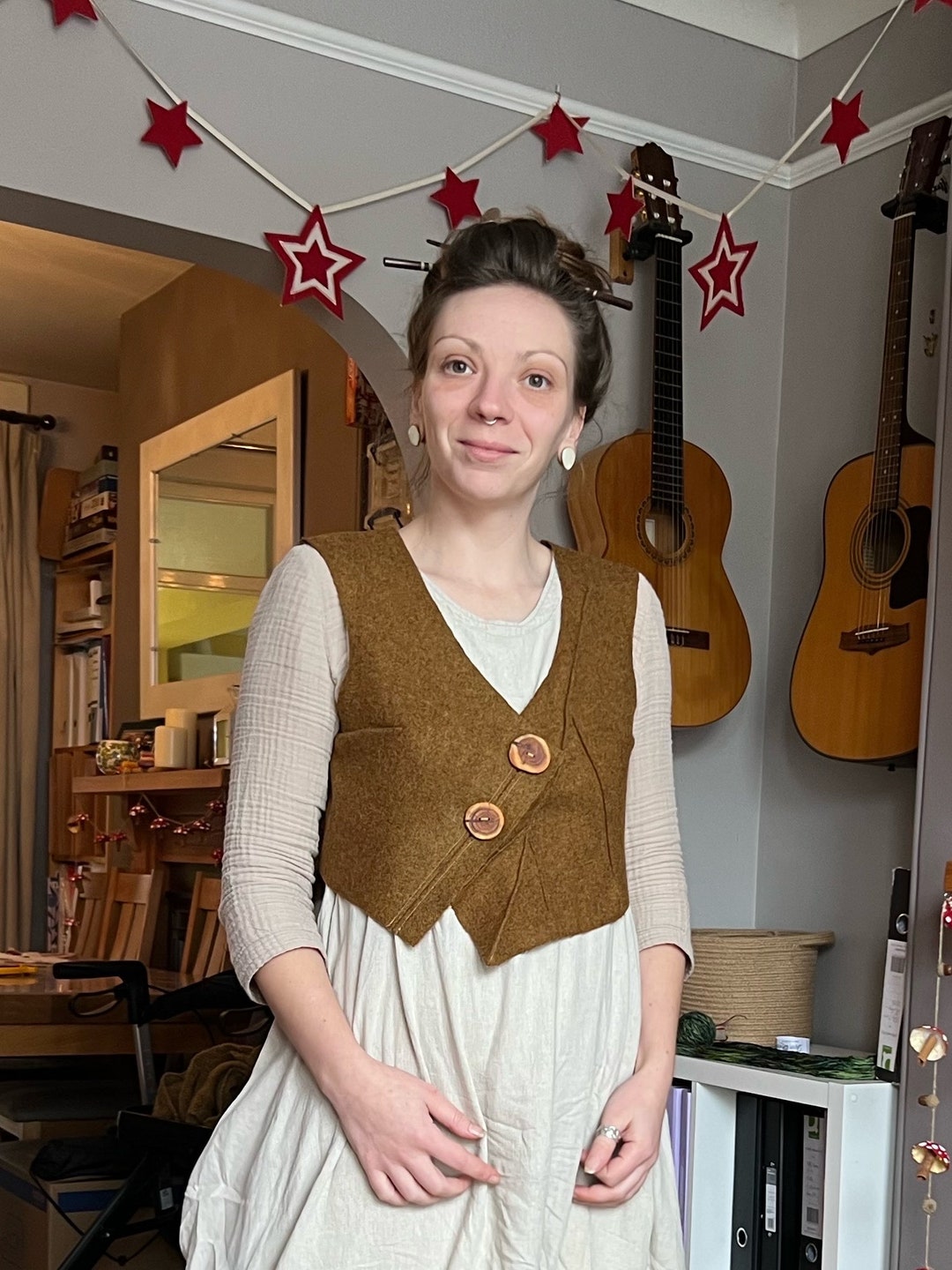 Forest Fantasy Wool Pixie Leaf Vest | Woodland Festival Costume Elf Top ...