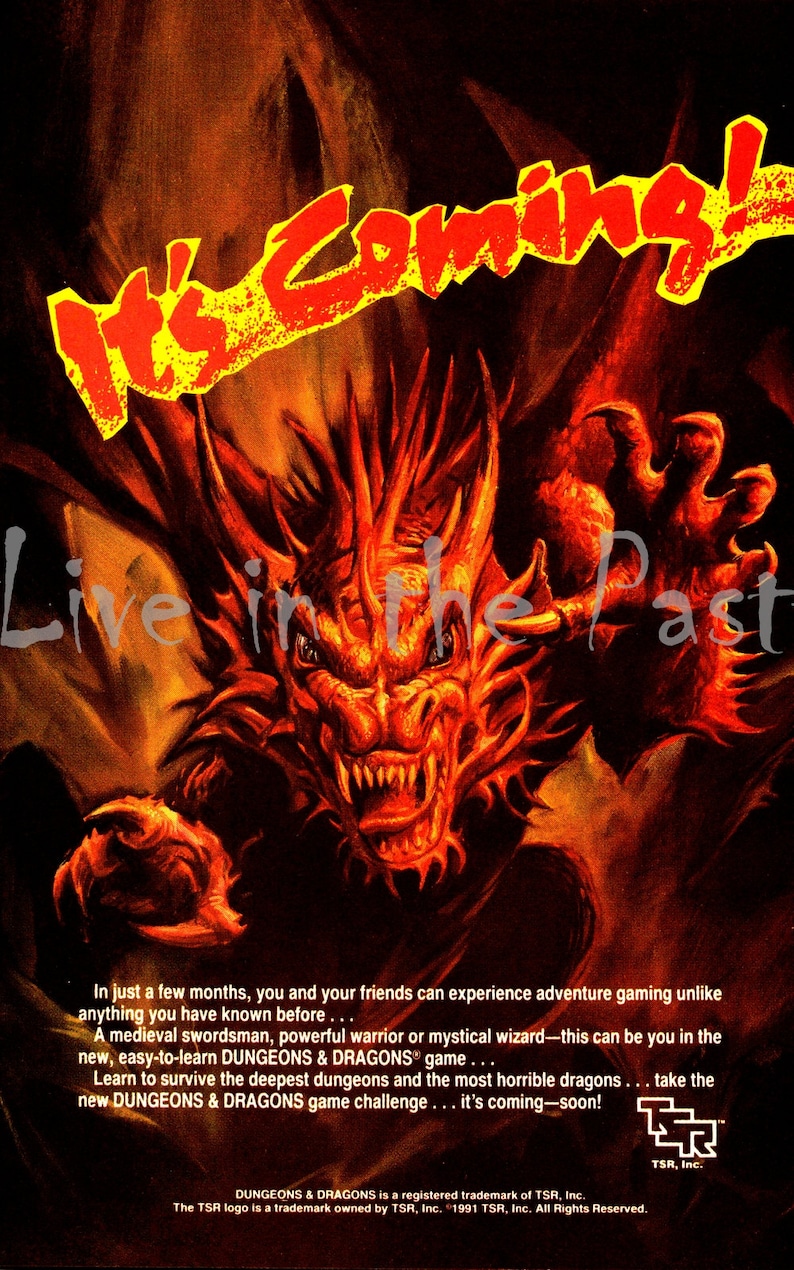 Dungeon and Dragons Advertisement Poster Print *promo* Comes With Free ...