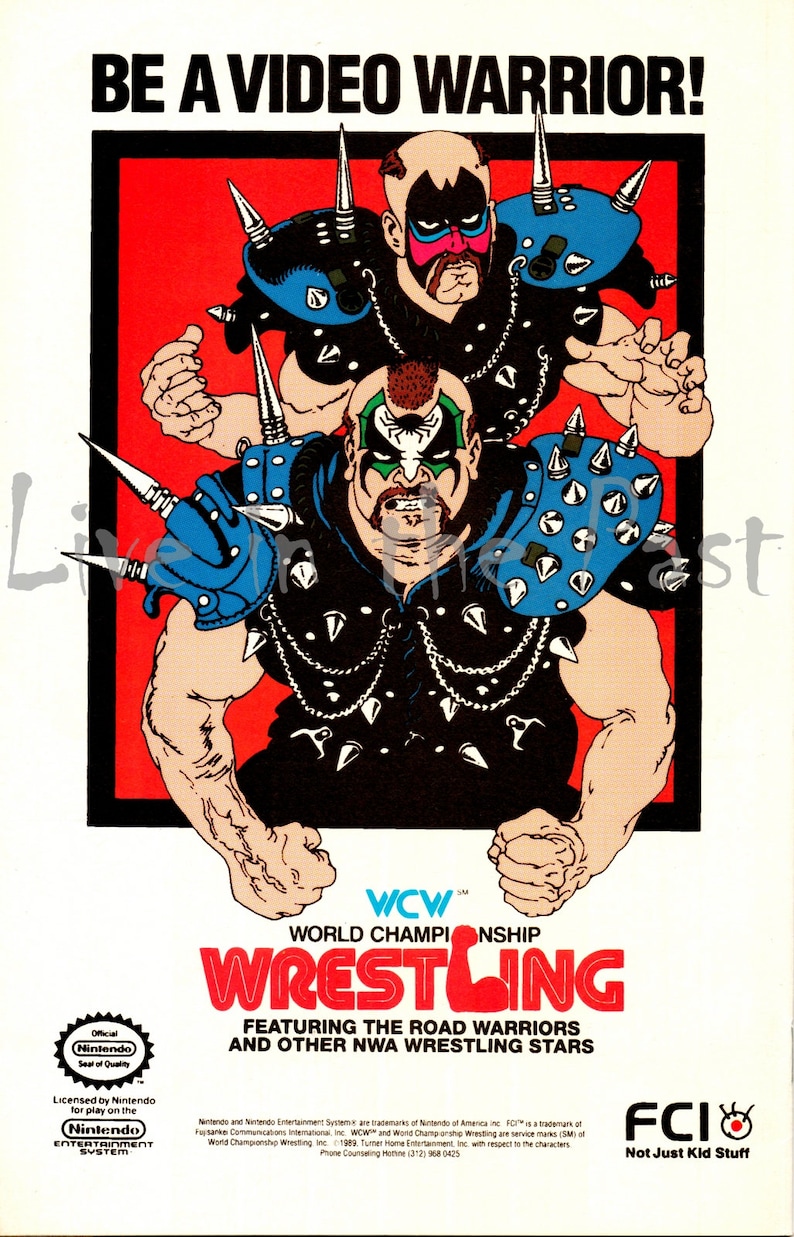 WCW Nintendo Wrestling Video Game Advertisement Poster Print *promo ...
