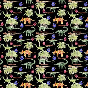 Dinosaur Seamless Pattern - Etsy