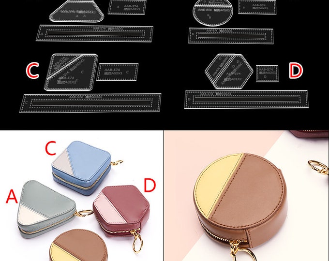 Card Case Mini Card Holder Template Clear Acrylic Leather - Etsy