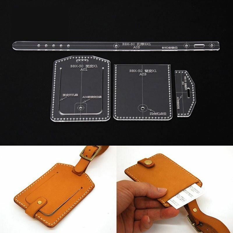 Luggage Tag Travel Bag Label Acrylic Template Leather Craft Pattern ...