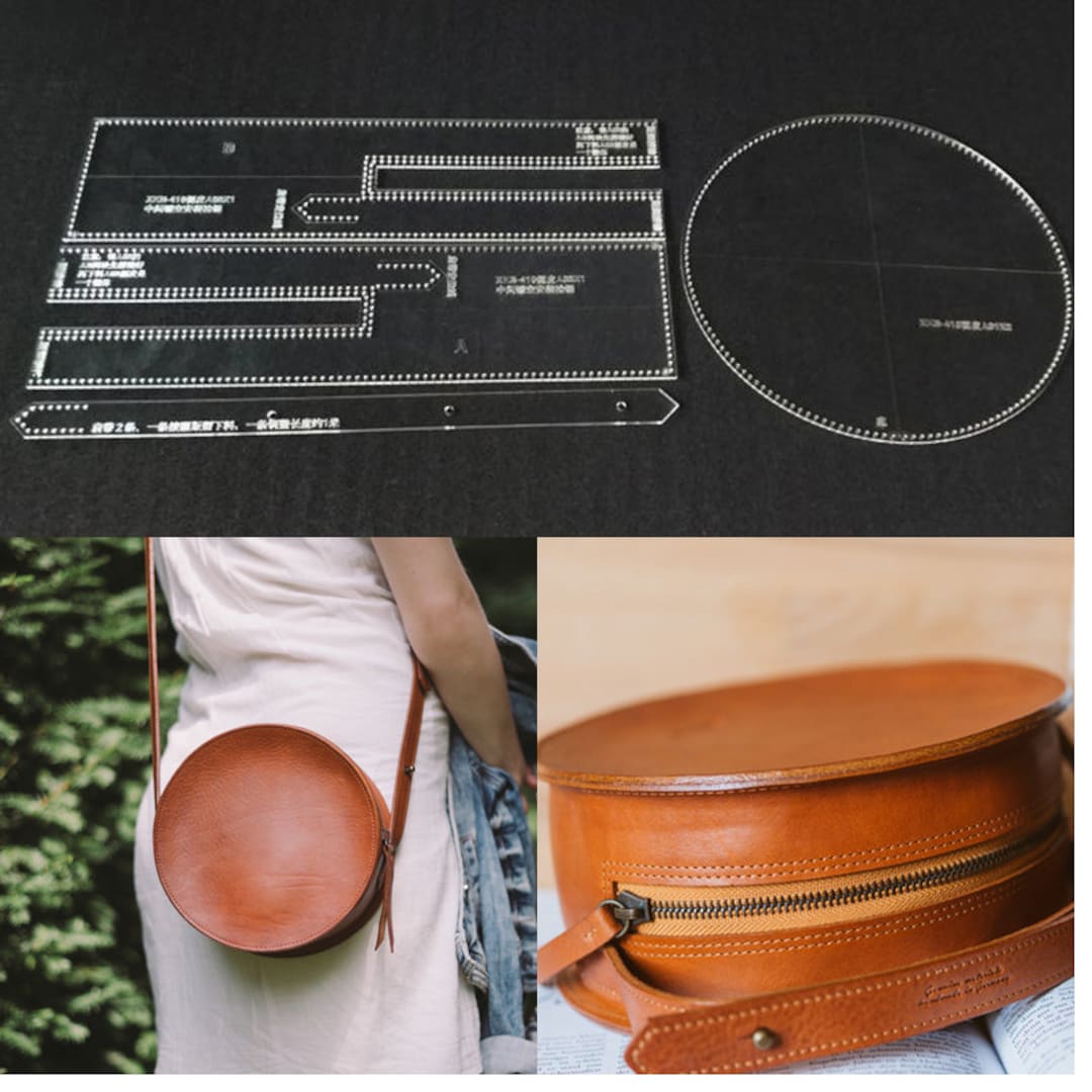Women Handbag Shoulder Bag Round Bag Acrylic Template Leather Pattern ...