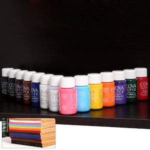 30ml Edge Enamel Leather Dye Dressing Lacquer Finish Paint Seiwa Cova ...