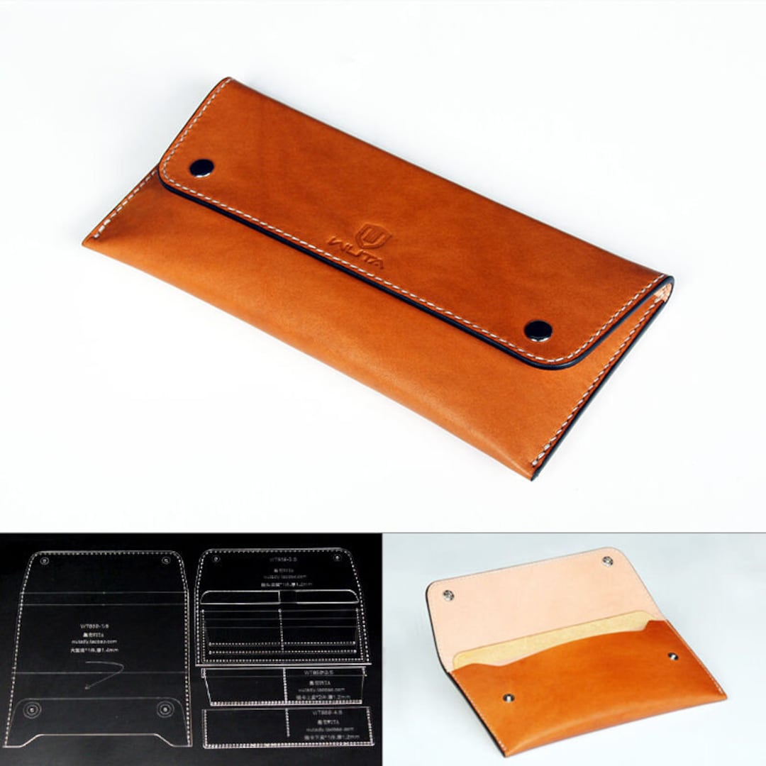 Leathercraft Wallet Leather Template Double Buckle Acrylic Pattern ...