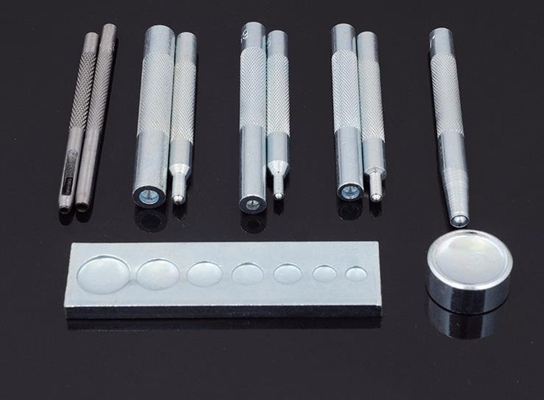 11pcs/set DIY Leather Craft Tool Die Punch Hole Snap Rivet Setter Base Kit Tool - Etsy