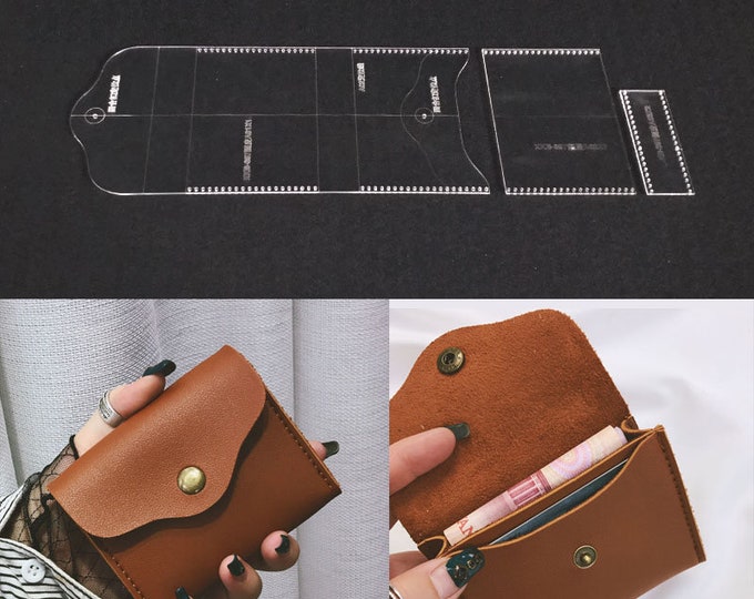 Leather Craft Acrylic Template for Business Long Wallet - Etsy