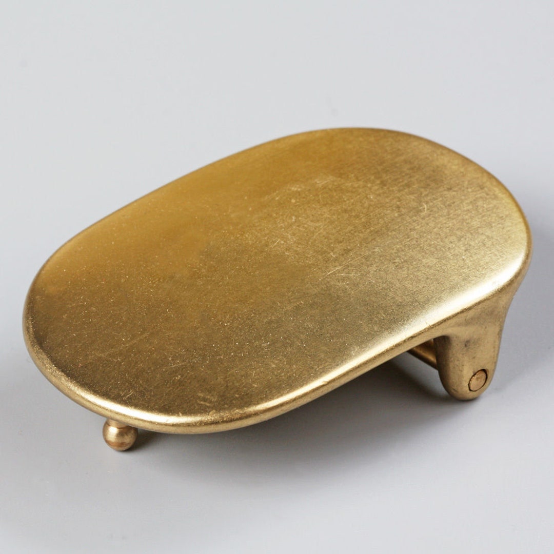 Vintage Solid Brass Oval Belt Buckle Plained Men Buckle Heavy Duty - Etsy