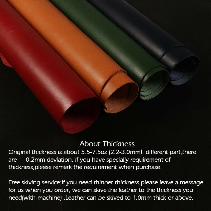 Full Grain Veg-tanned Leather Piece Cowhide Leather Craft DIY Material ...