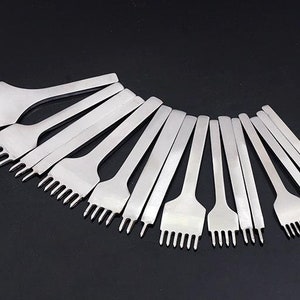 3/4/5/6mm Chisels Diamond Set of 4 Pcs Leather Craft Tool Hole Punches Stitching Punch 1 2 4 6 ...
