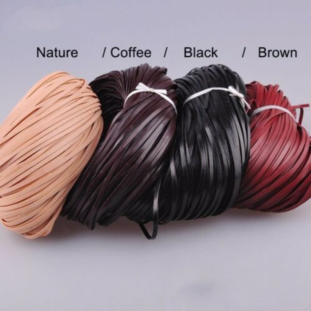 5M Flat Genuine Leather Craft Rope Cord for Bracelet Necklace Strap DIY ...