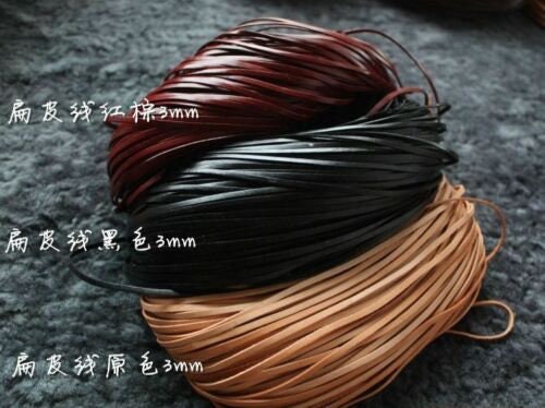 5M Flat Genuine Leather craft Rope Cord for Bracelet Necklace | Etsy
