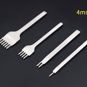 3/4/5/6mm Chisels Diamond Set of 4 Pcs Leather Craft Tool Hole Punches Stitching Punch 1 2 4 6 ...