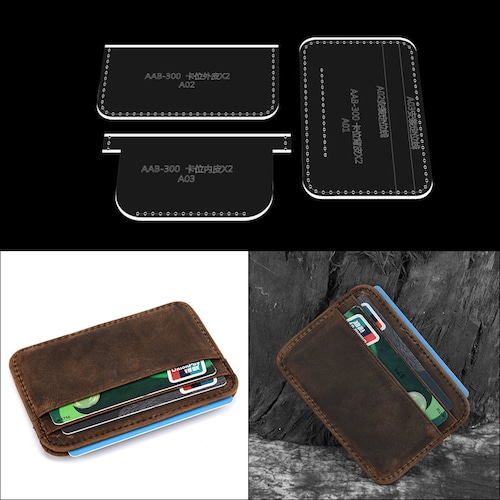 Card Case Mini Card Holder Template Clear Acrylic Leather - Etsy